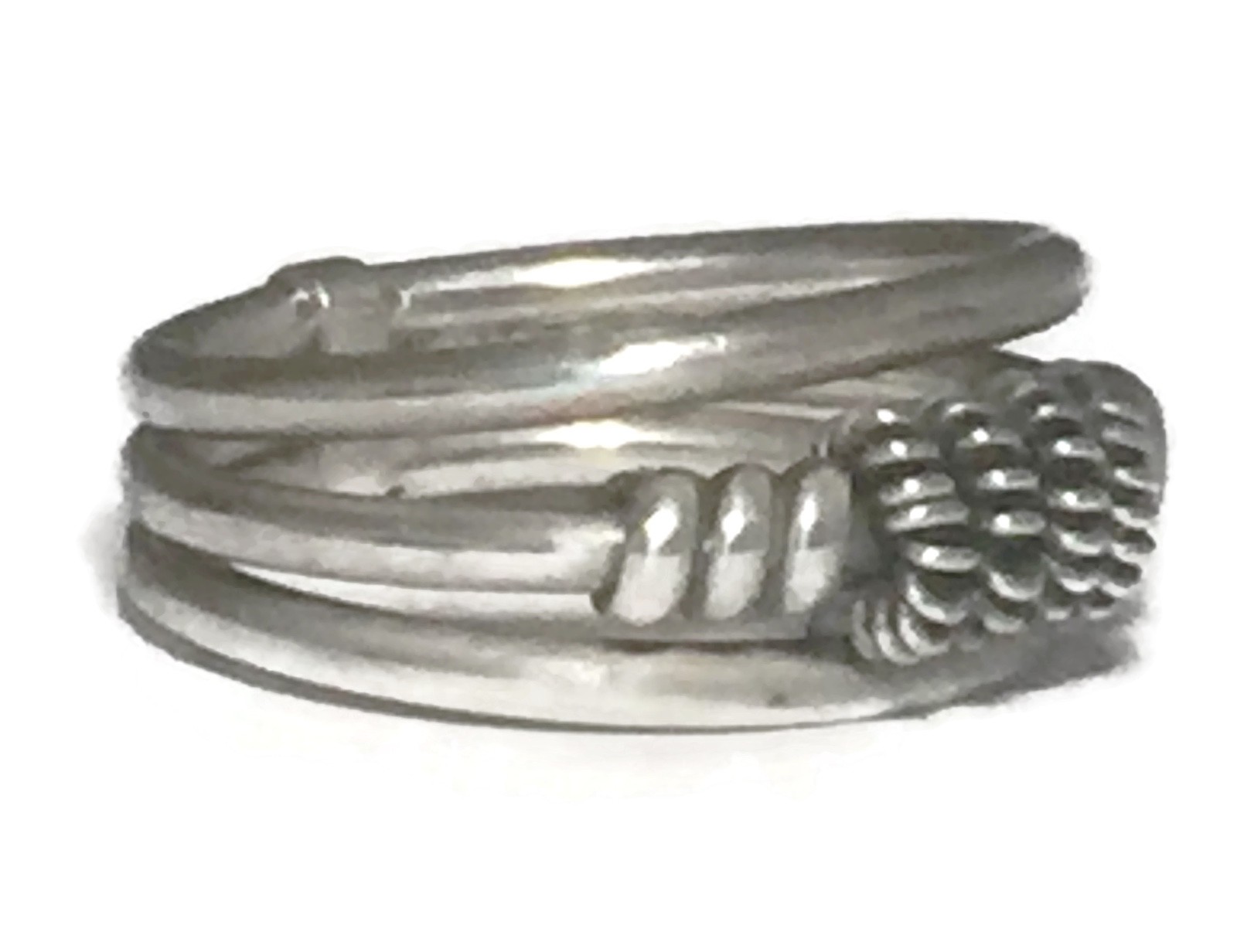 Vintage Rope Chain Band Sterling Silver Southwest Thumb Ring BoHo Size ...