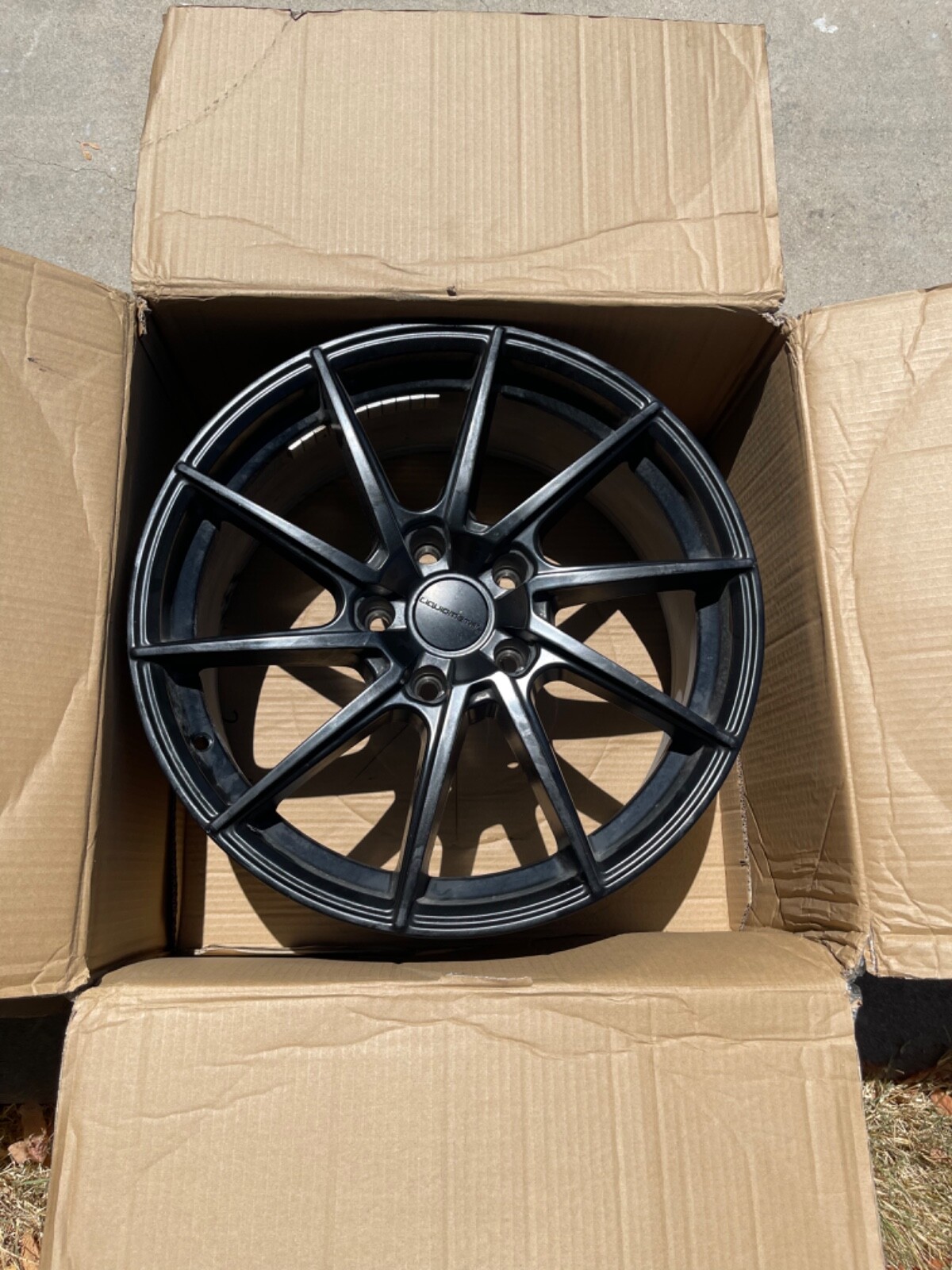 SET (4) 18X8 18X9 +42 5X120 LIQUID METAL SHADOW BLACK WHEELS/RIMS 18 ...