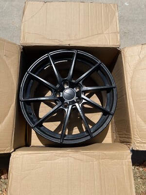 SET (4) 18X8 18X9 +42 5X120 LIQUID METAL SHADOW BLACK WHEELS/RIMS 18 ...