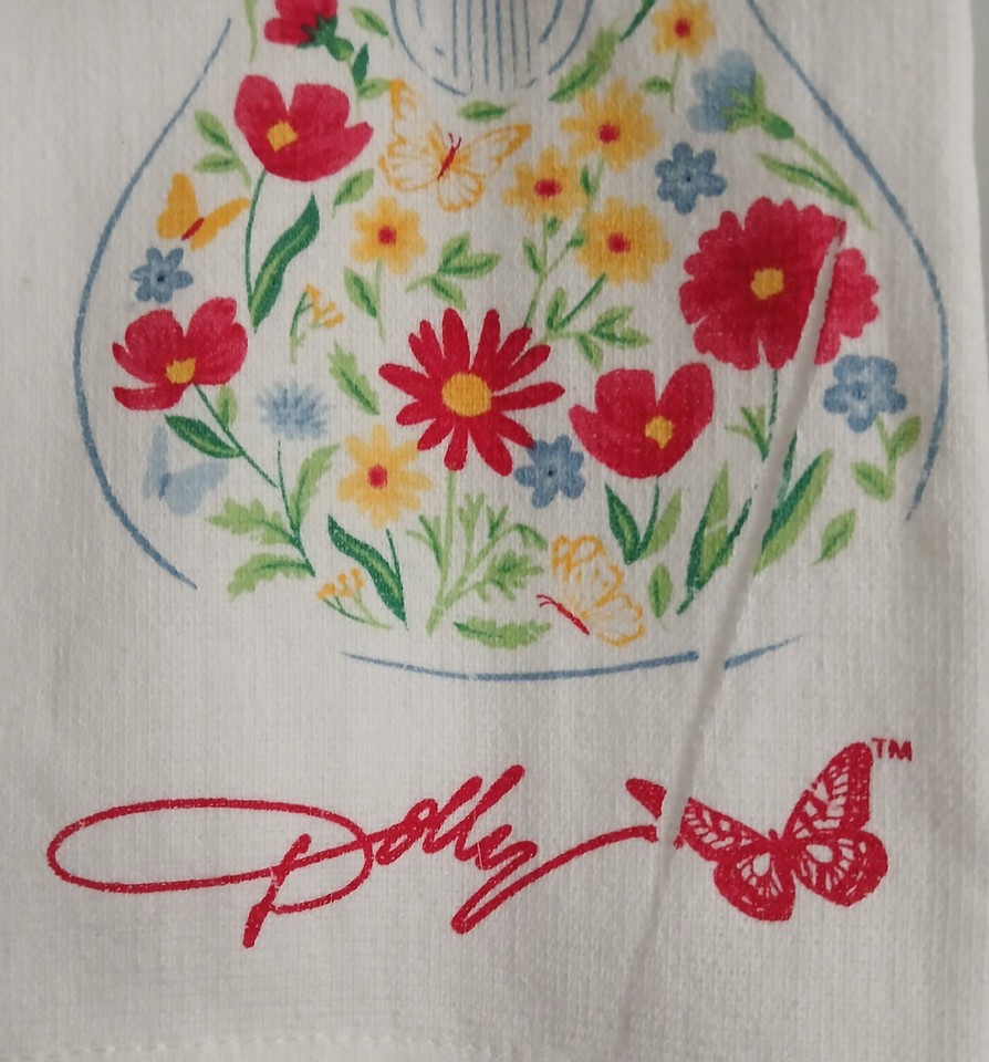 Dolly Parton Kitchen Towel, Multicolor, 15"x25", Wildflowers Guitar ...