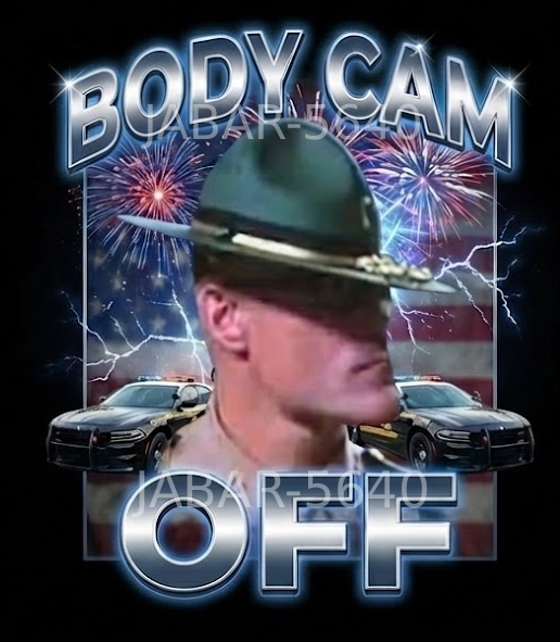 Cassius Thundercock “BODY CAM OFF” Shirt – Retro Y2K Chrome Police Meme ...
