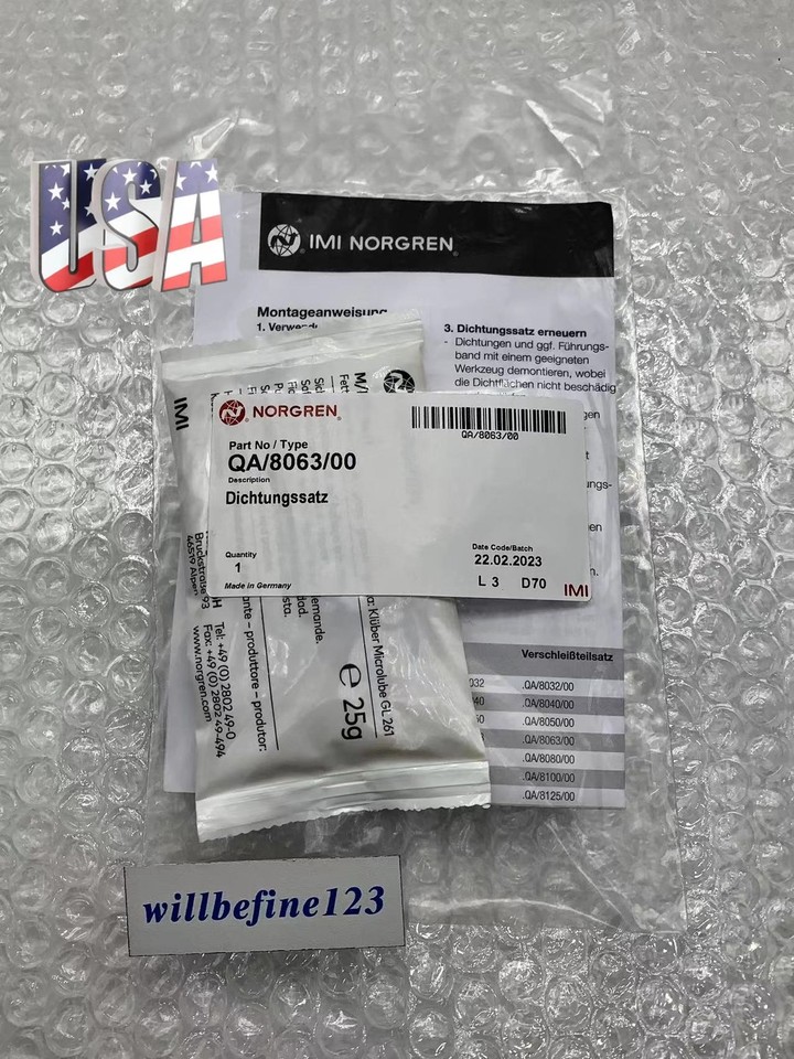1PC NEW NORGREN QA/8063/00 Cylinder Service Kit QA806300 | eBay UK