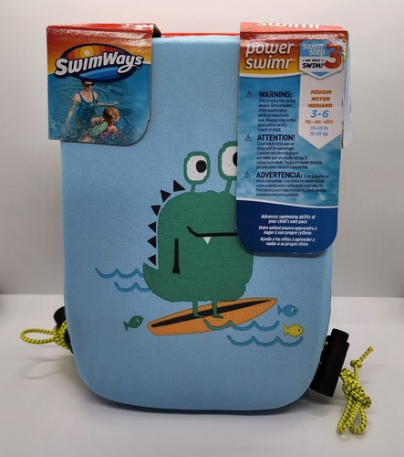 New SwimWays Power Swimr Swim Step 3 Float Vest Blue Size M 3-6 years ...