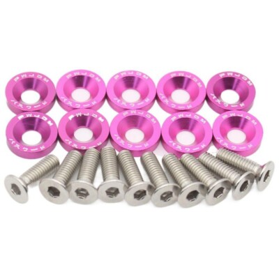 Password JDM PINK Fender Washers 10 PC Bumper Bolt Engine Dress Up Kit ...
