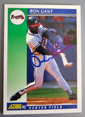 1992 Score #25 Ron Gant Autographed Atlanta Braves Baseball Card ...