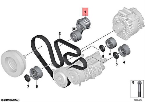 Genuine BMW E71 F01 F02 SAC Sedan Belt Tensioner OEM 11287627052 | eBay