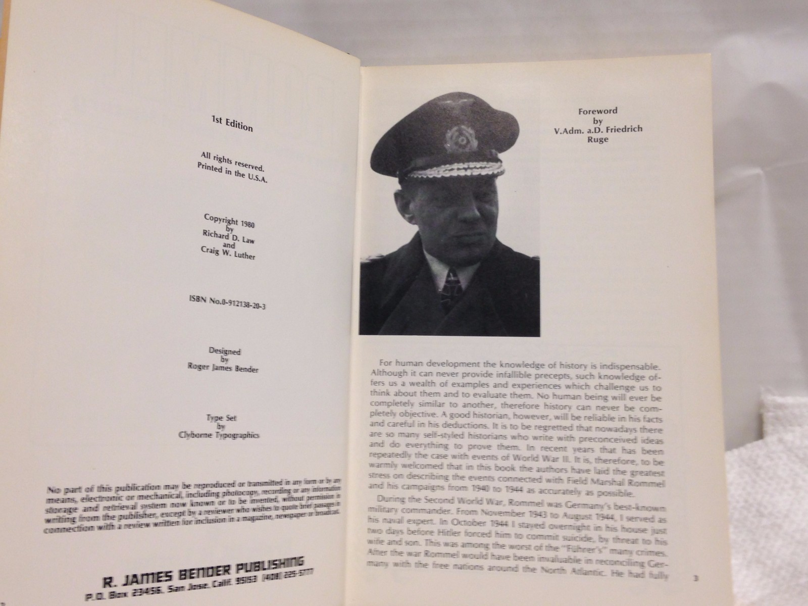 ROMMEL SIGNED BY RUGE FIRST EDITION A NARRATIVE & PICTORIAL HISTORY ...