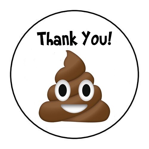 POOP EMOJI THANK YOU ENVELOPE SEALS LABELS STICKERS PARTY FAVORS | eBay