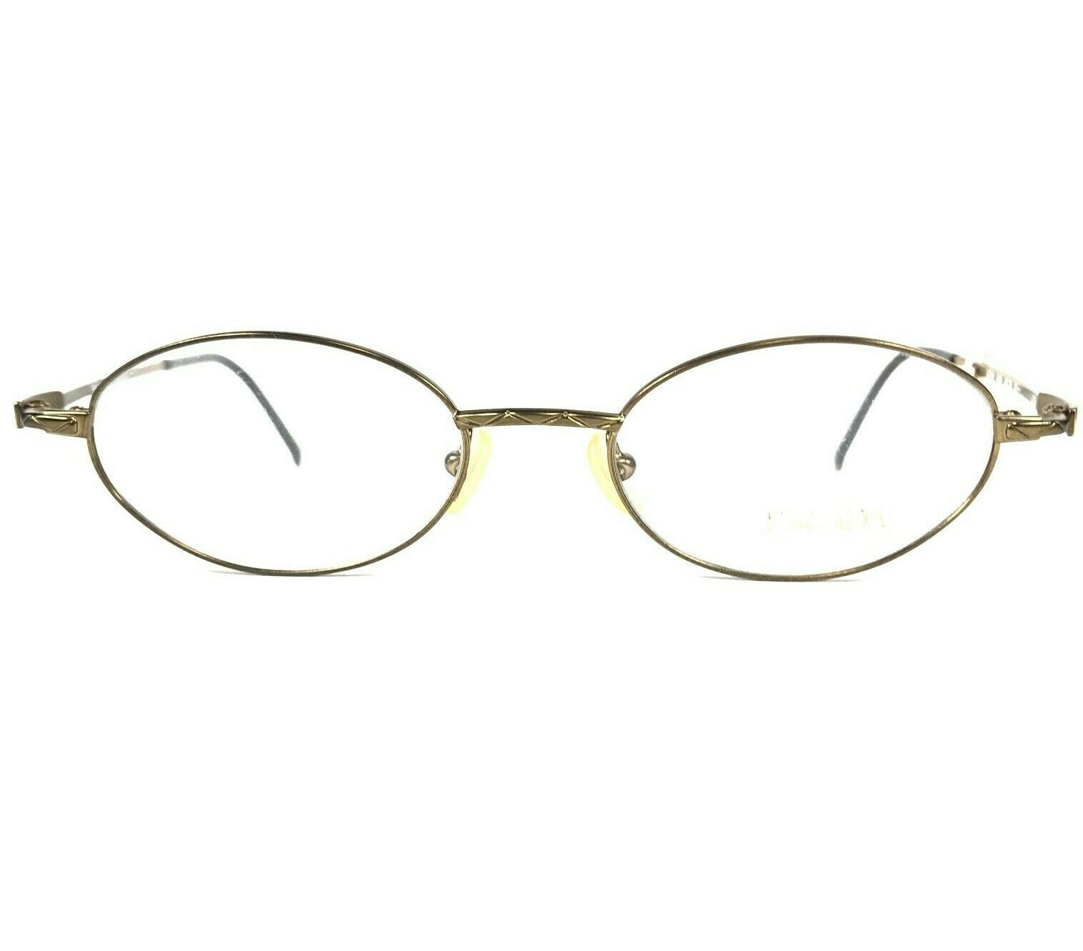 Escada Eyeglasses Frames E0144 E416 Gold Round Oval Textured Full Rim ...