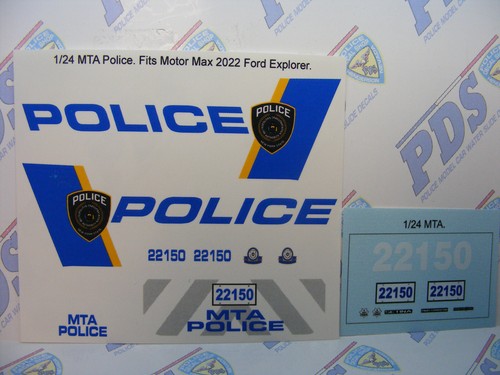 MTA NY Police 1:24 Water Slide Decals Fits Motormax 2022 Explorer. New ...