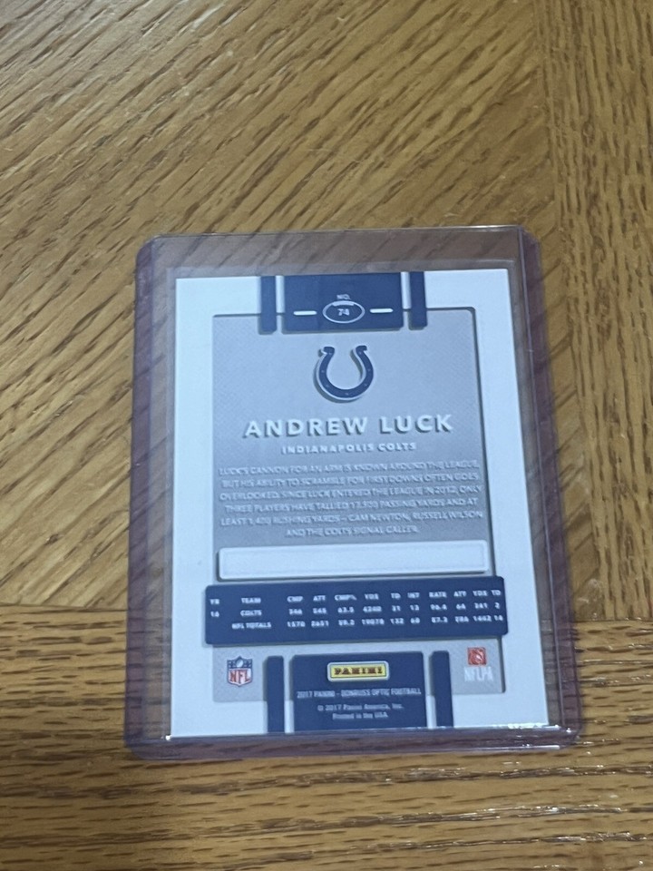 2017 Optic ANDREW LUCK Football base card #74 INDIANAPOLIS COLTS | eBay