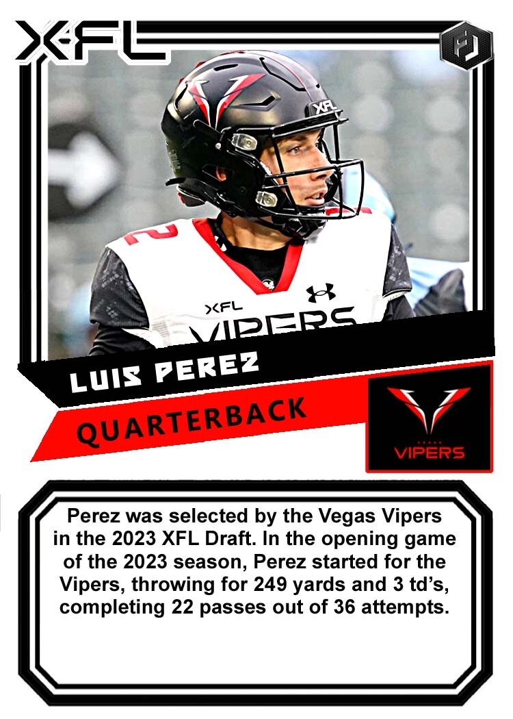 ACEO LUIS PEREZ LAS VEGAS VIPERS CUSTOM HAND MADE ART CARD XFL | eBay