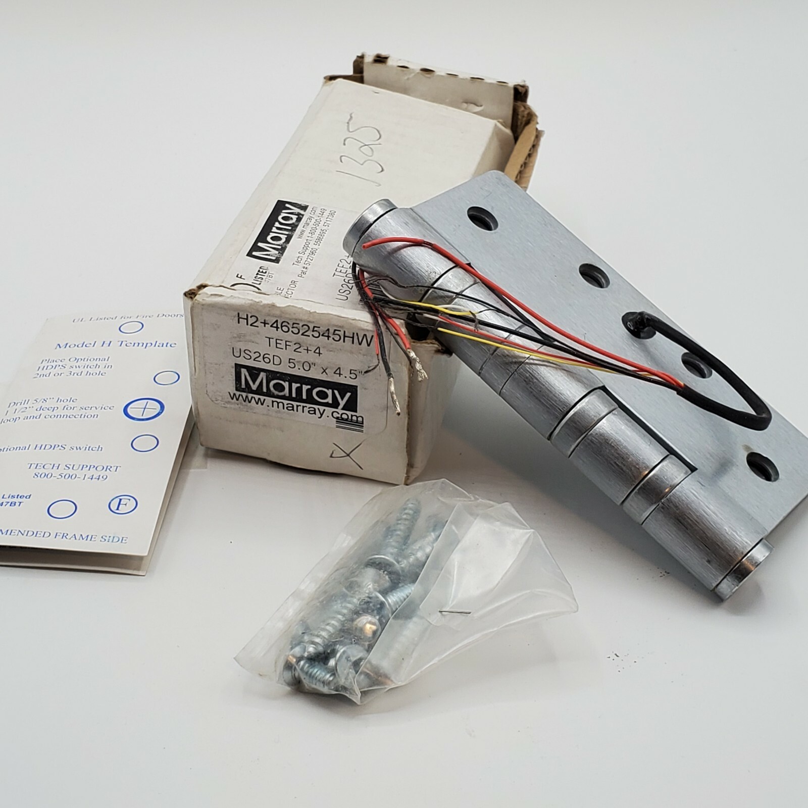 Marray TEF2+4 Electric Hinge US26D 5.0" x 4.5" h2+465245hd hardware tef ...