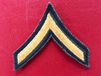 Vintage World War II United States Army Private Chevron Patch (Black ...