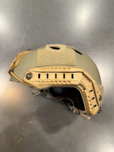 OPS-CORE FAST CARBON HELMET (GREEN) With OCC Dial/Wilcox Mount (M/L ...