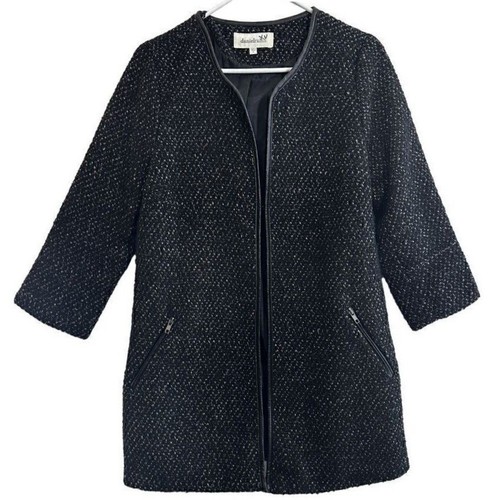 Daniel Rainn Tweed Jacket Blazer Career Wear Full Zip Black Women's ...