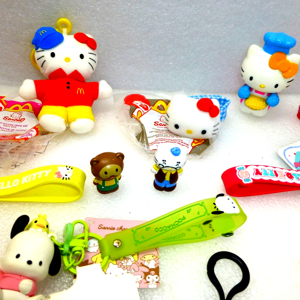 Large lot Hello Kitty keychain figure toy necklace sunglasses ...