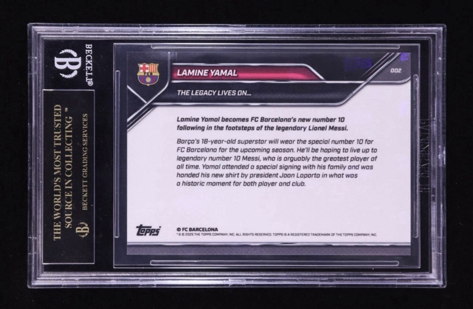 Lamine Yamal 2025 FC Barcelona Topps Now #2 (BGS Black Label 10) | eBay