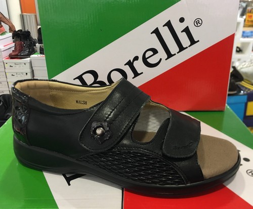 Borelli Walsh Black Ladies Leather Comfort Shoes Orthotic Friendly ...