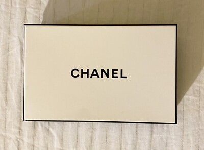 Authentic Chanel White/Black Empty Gift Box Only W/Tissue Paper 7.5”x 4 ...