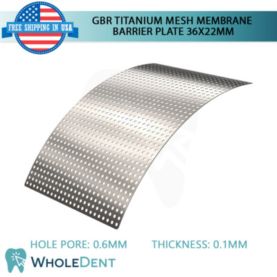 GBR Titanium Mesh Membrane Plate Bon Tack Barrier 36x22mm, Dental Im ...