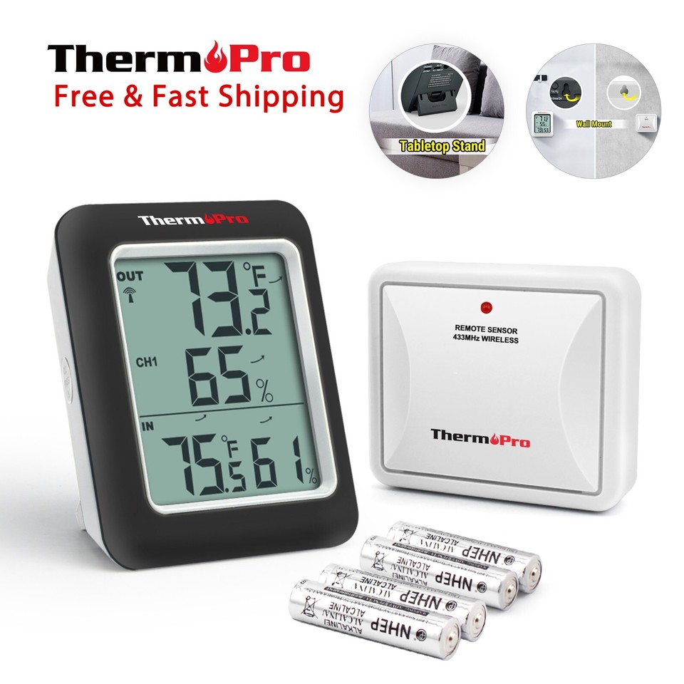 ThermoPro Wireless Indoor Outdoor Hygrometer Digital home Thermometer ...
