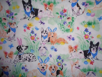 Handmade Cotton Crib sheet/White Easter Bunny Dogs | eBay