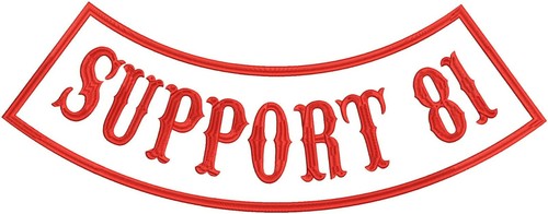 Support 81 Rocker Patch 11" Red & White 1%er Motorcycle Club Biker MC ...