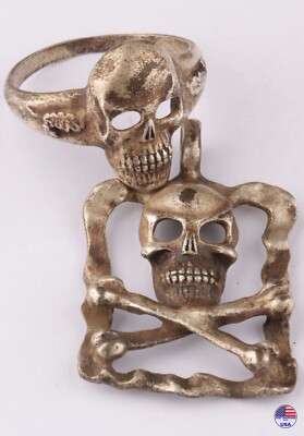 Ring WW1 Skull Bones WW2 Gothic WWI Skeleton WWII Biker Goth Death head ...