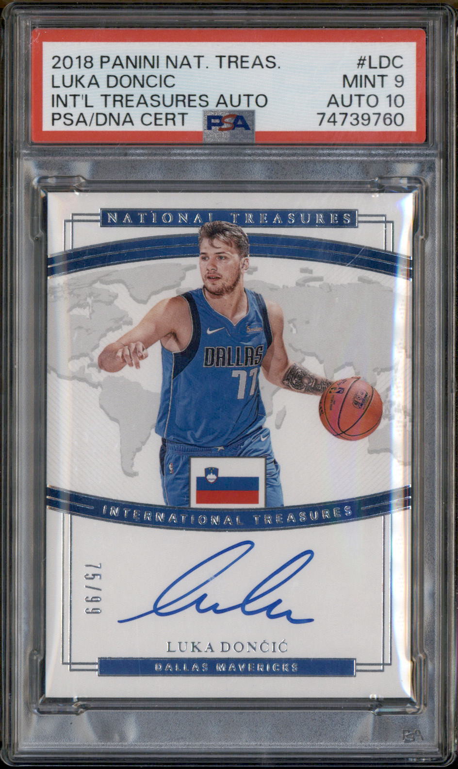 2018 National Treasures International Rookie Auto Luka Doncic RC /99 ...