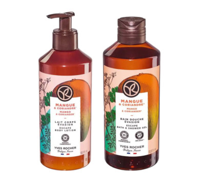 Yves Rocher Mango Coriander Gel, Body Lotion Gift Kit Bath & Body ...