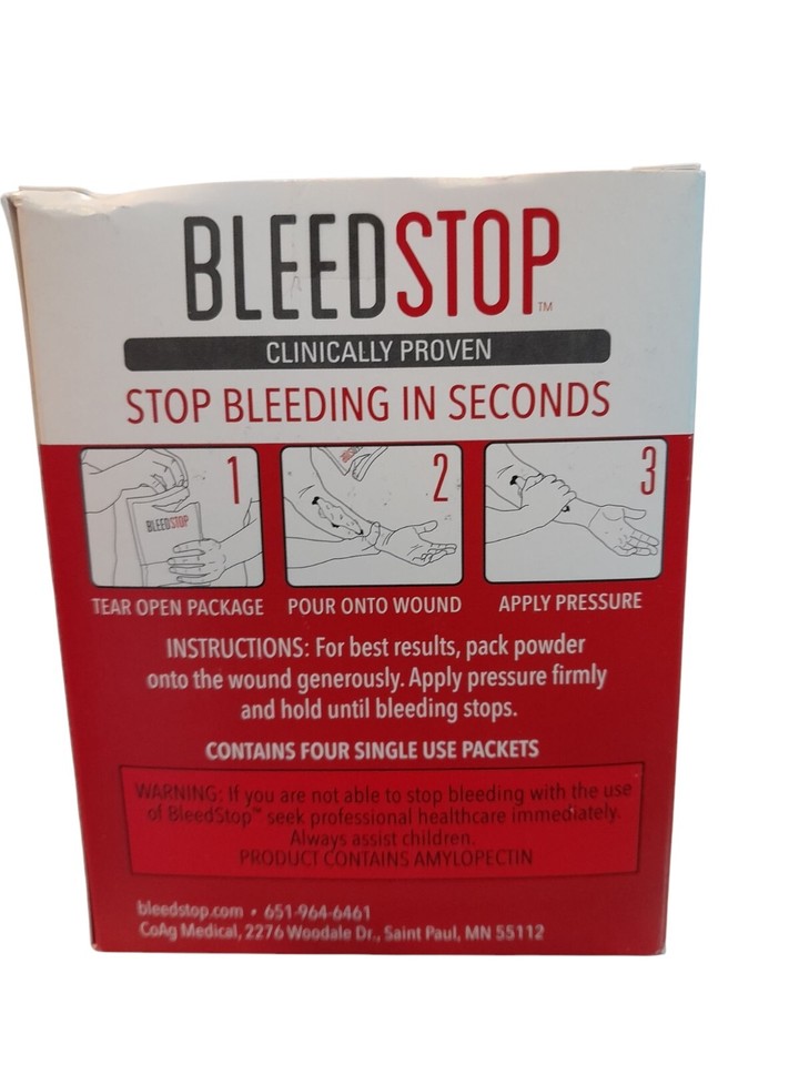 First Aid Powder for Blood Clotting, 2 boxes of BleedStop | eBay