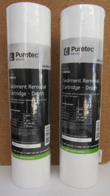 2 x Puretec Water Filter Cartridges. MB051. Sediment removal. Poly spun ...