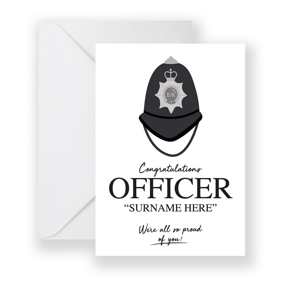 Personalised Congratulations Officer A5 Card - Graduation Police Man ...