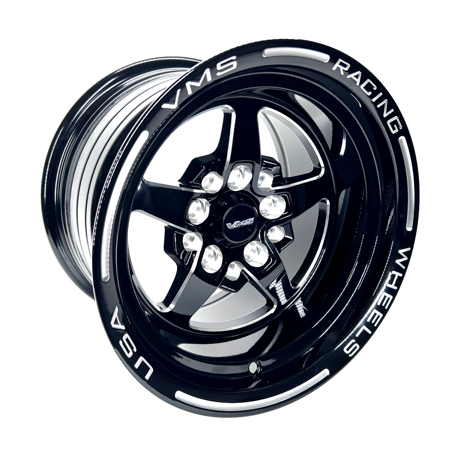 VMS Racing Black V Star Milling Drag Wheel Rim 13x9 5X100 | 5x4.5" | 5 ...