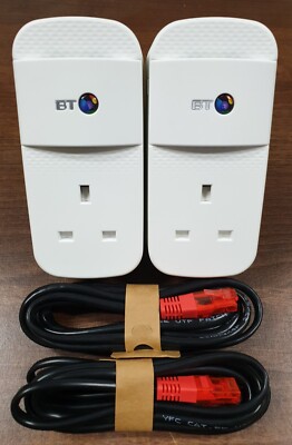 2 x BT Mini Connectors v2 VERSION 2 1000Mbps 1GB Powerline Adapters ...