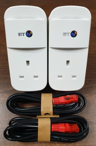 2 x BT Mini Connectors v2 VERSION 2 1000Mbps 1GB Powerline Adapters ...