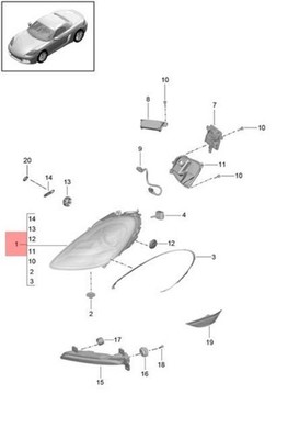 Genuine PORSCHE 718 Boxster Cayman 982 Headlights Right 982941044AD | eBay