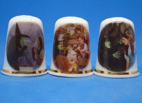 Birchcroft China Thimbles -- Set of Three -- Wizard of Oz Wicked Witch ...