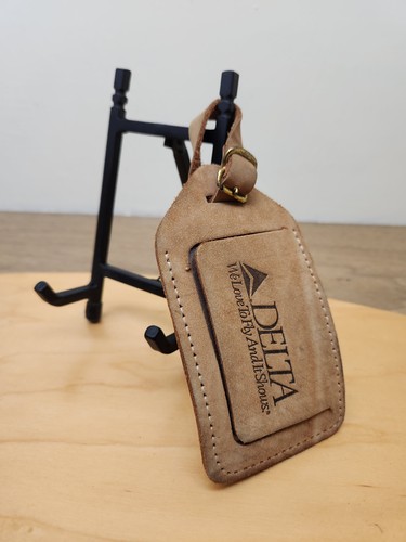 Vintage Delta "We Love To Fly And It Shows" Suede Leather Luggage Bag ...