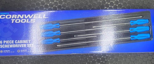 Cornwell Tools Screwdriver Set Long Blue 6-Piece (New) Cabinet CSD86CS ...