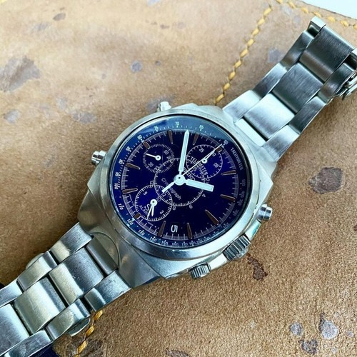 RARE Seiko SUS SCFL001 Blue Dial Chronograph 7T32-9000 Alarm Quartz ...