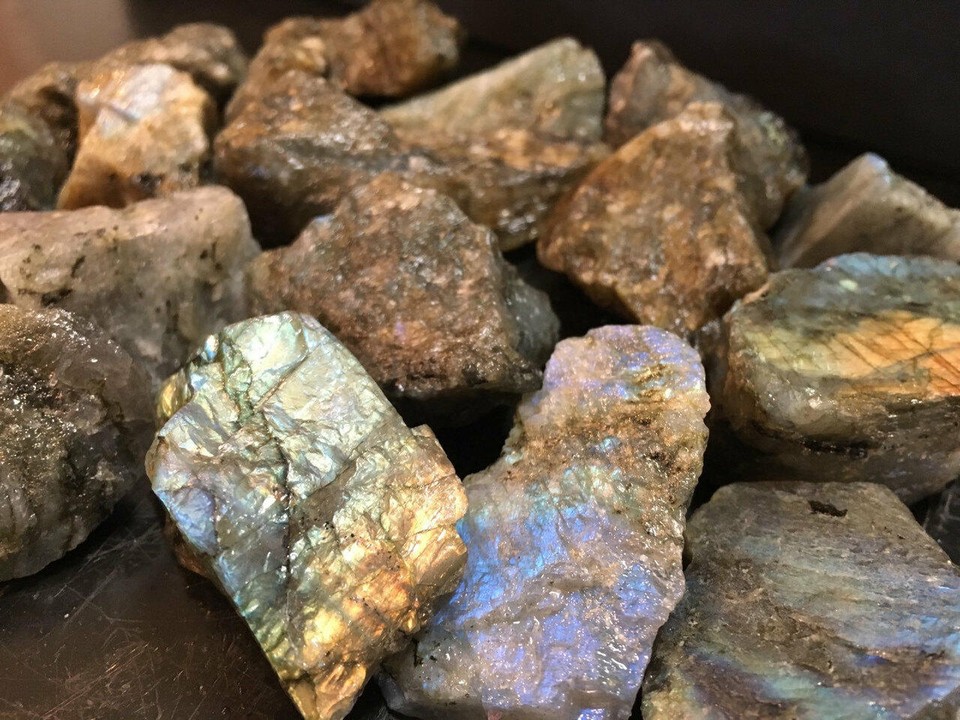 Natural Labradorite Rectangular Wall Mirror / Bathroom Mirror / Living ...