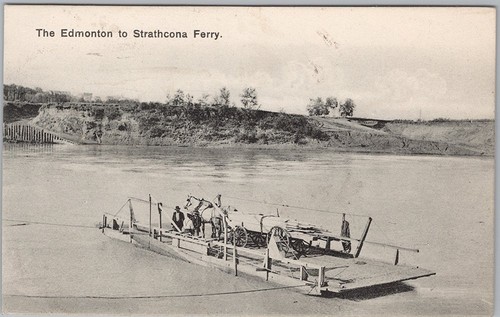 Edmonton Strathcona Ferry RPPC Horse Cart River Alberta Vintage ...