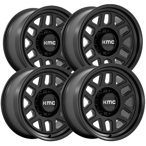 (Set of 4) KMC KM451 Mesa Forged 18x9 8x170 +18mm Satin Black Wheels ...