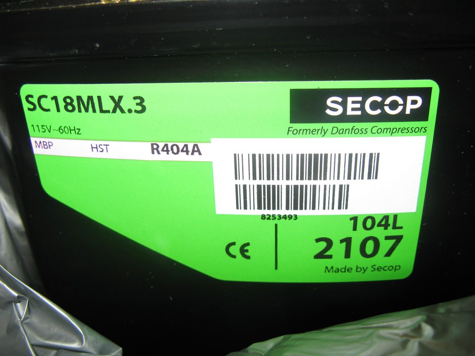 7602943 Danfoss Compressor SECOP SC18MLX.3 115V/60HZ 76-0294-3 | eBay
