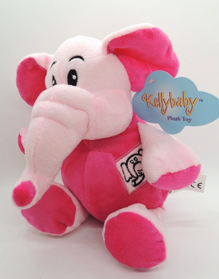 Kelly Baby Bright Pink Elephant Rattle Plush Toy Lovie Lovey Stuffed ...