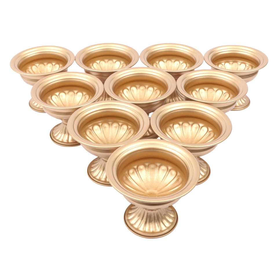 Pack of 10 Gold Flower Trumpet Vases Wedding Party Tabletop ...