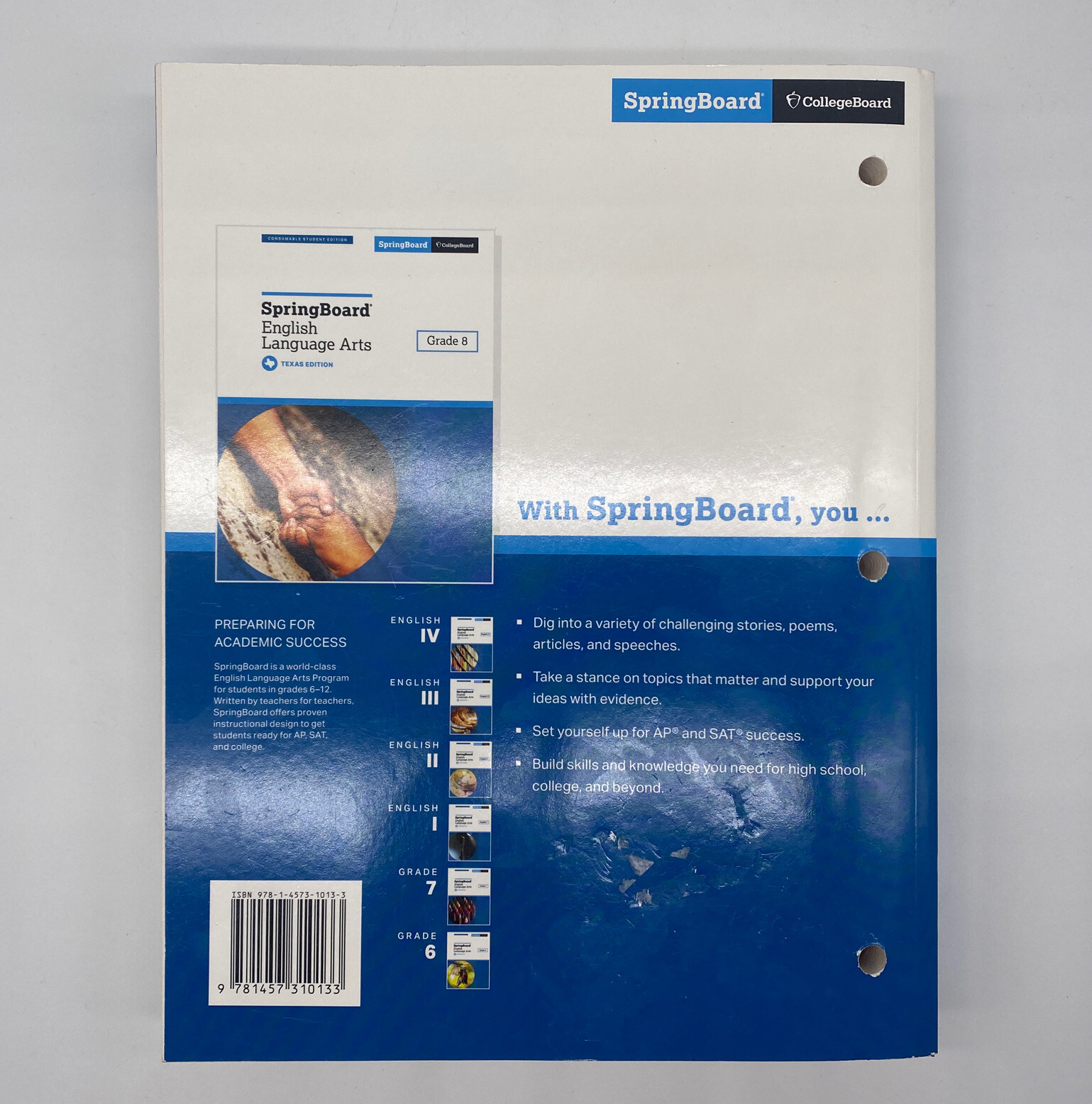 Springboard English Language Arts Textbook Grade 8 Texas Edition