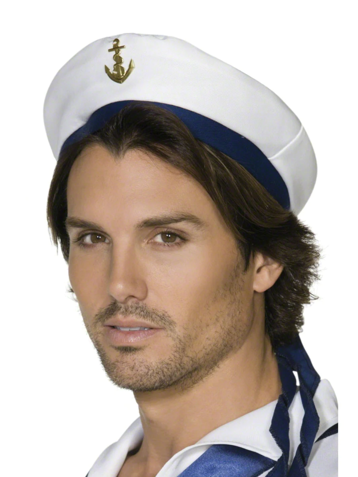 Deluxe Captain Hat Sea Marine Peaked Cap Sailor Fancy Dress Accessory ...